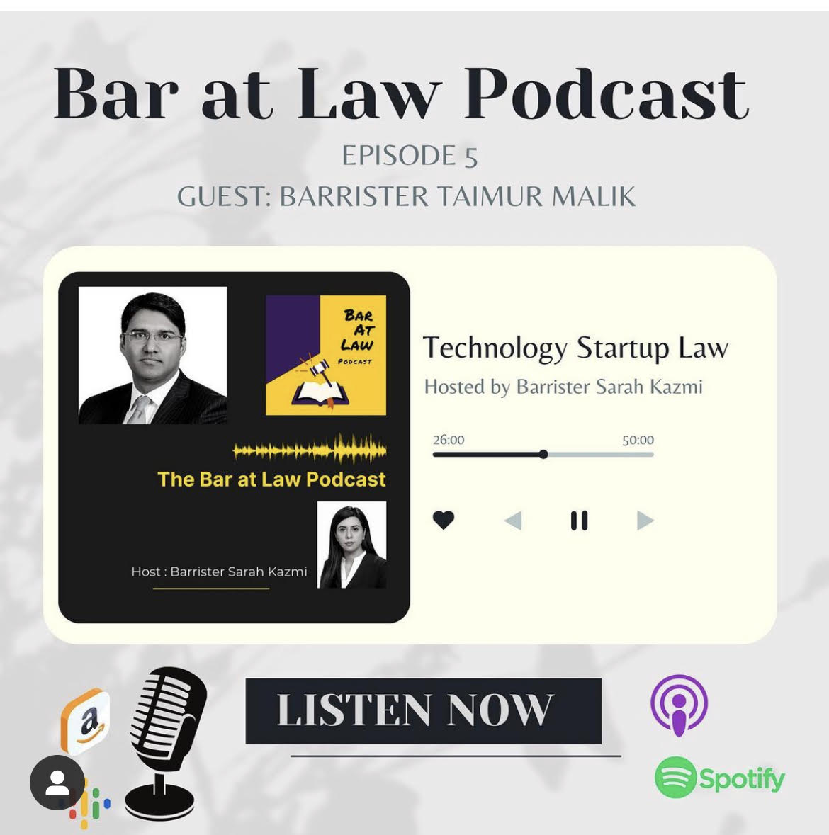 Technology Startup Law: Podcast Featuring Barrister Taimur Malik ...
